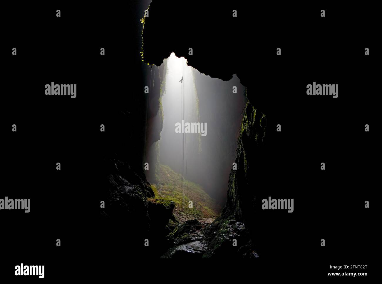 Abseiling - Rappelling into the Lost World, Waitomo Caves, New Zealand ...