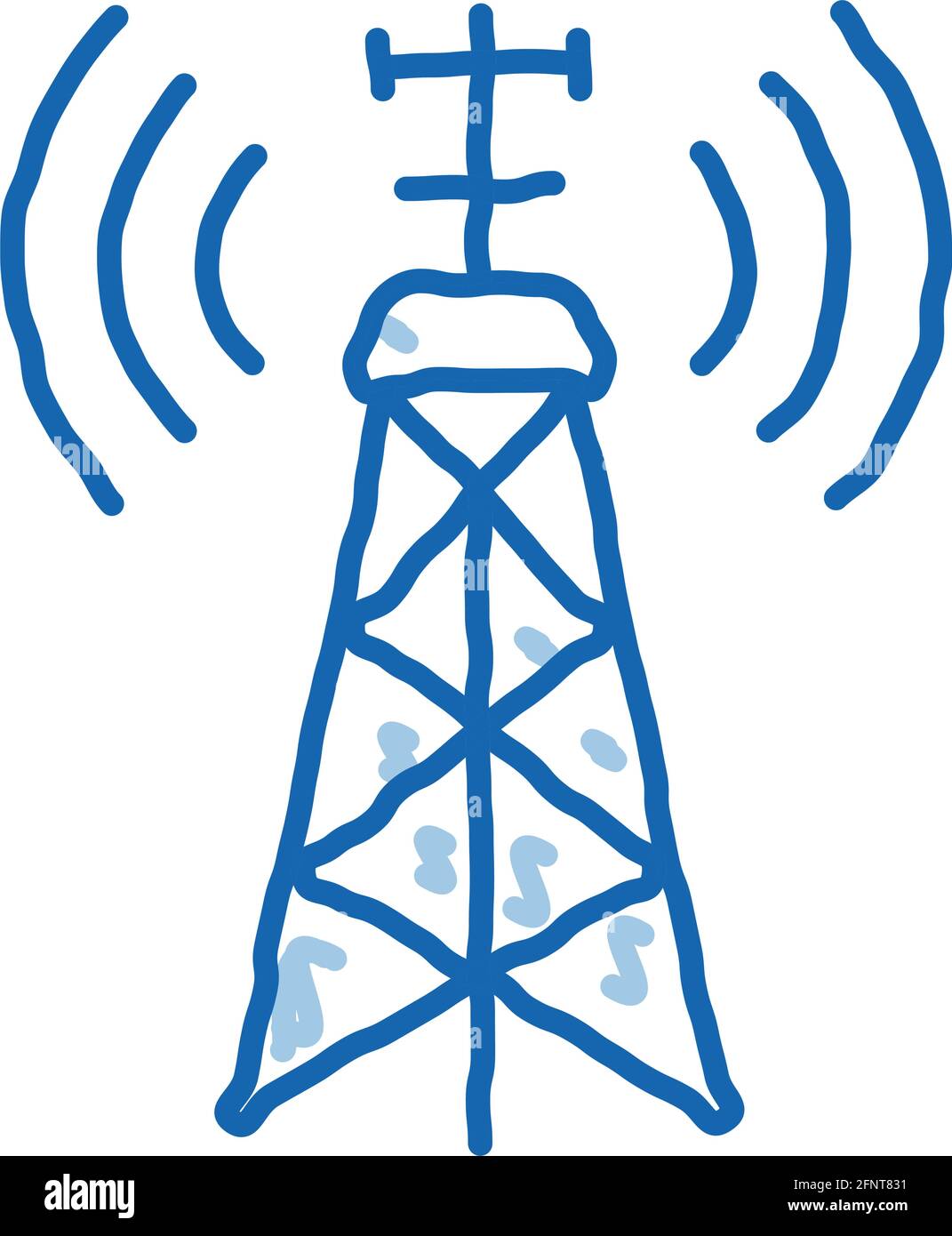 air navigation signal tower doodle icon hand drawn illustration Stock ...