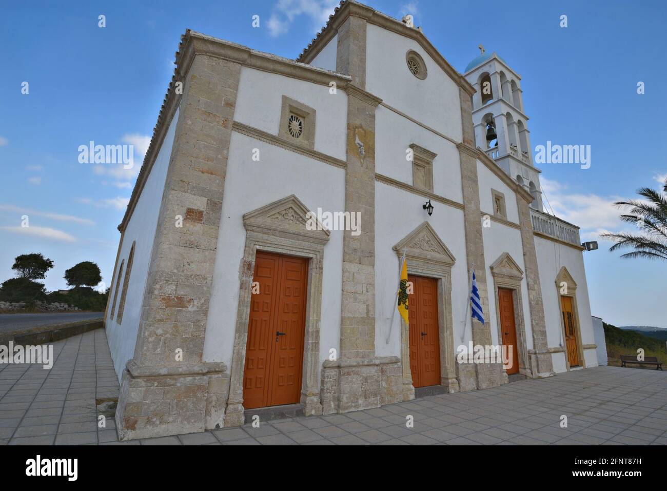 Panoramic exterior view of Aghia Eleousa, a Greek Orthodox church in ...