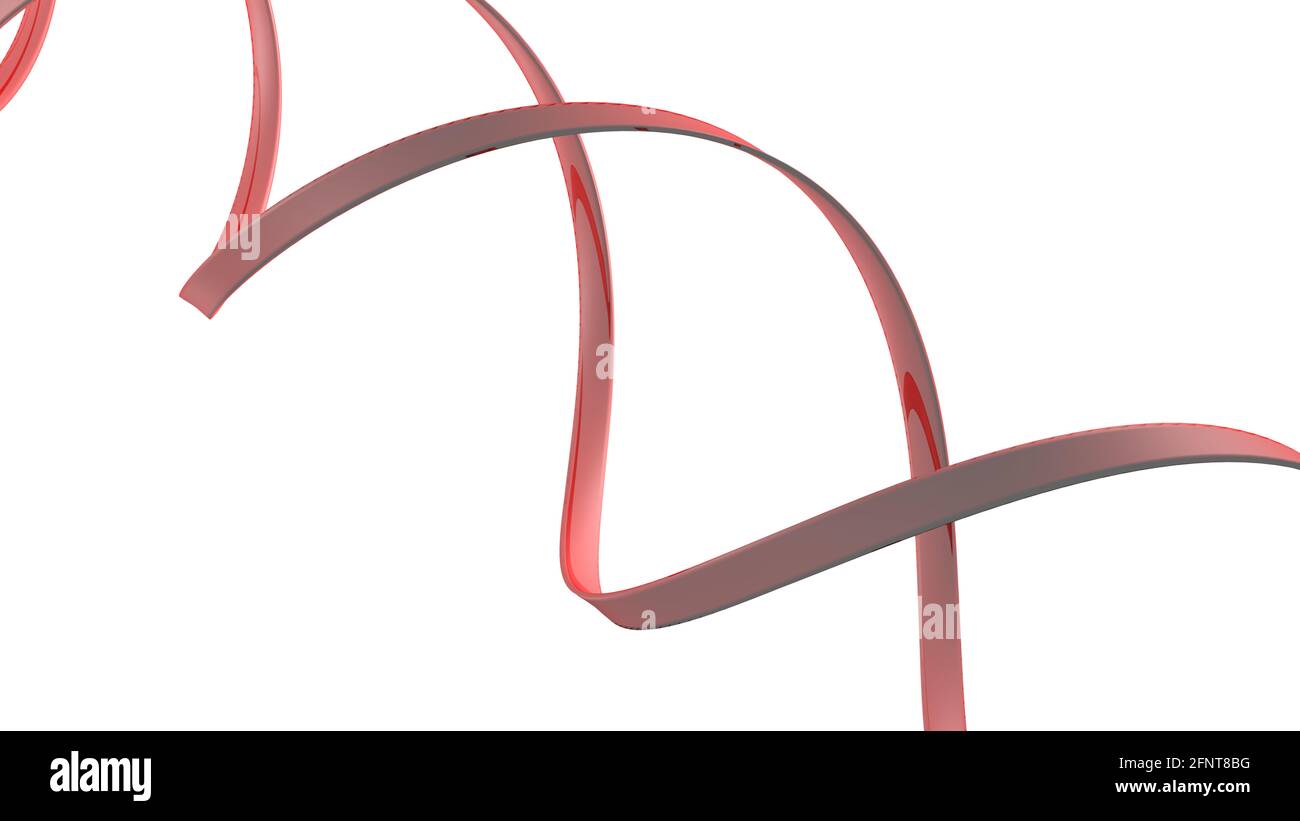 Red helix spiral isolated on white background - 3D rendering ...