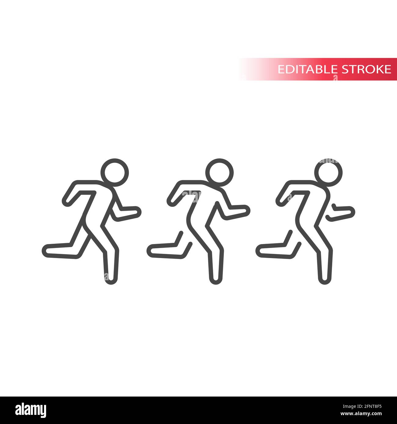 Running man line vector icon. Outline, editable stroke Stock Vector ...