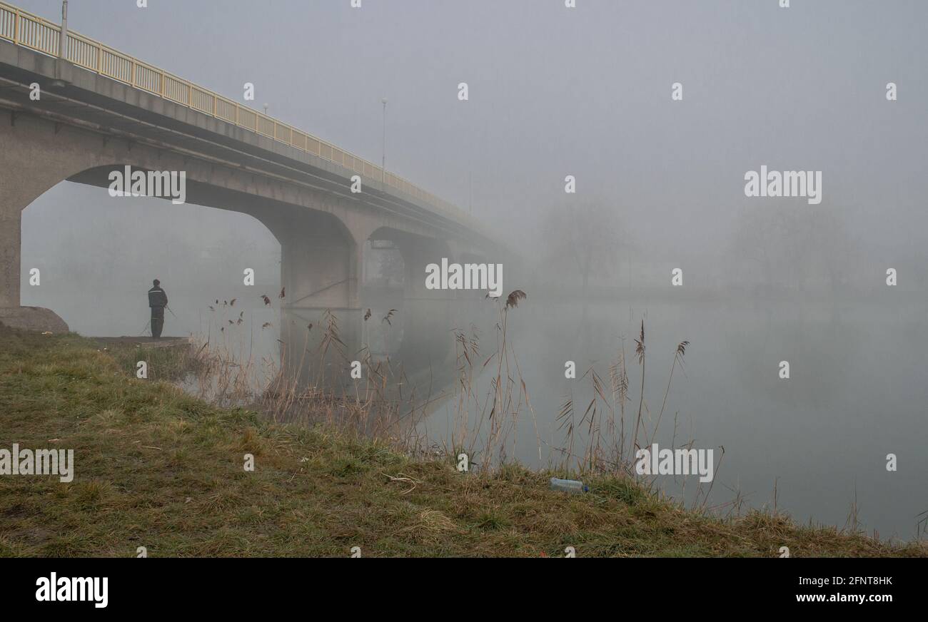 December 29, 2013 - Srbobran: Srbobran town in the fog, near Novi Sad ...