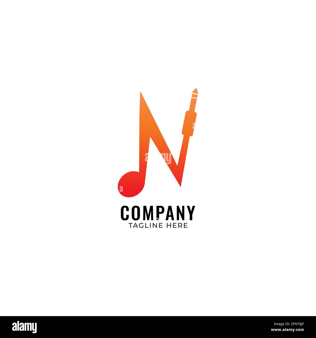 Letter N Alphabet Music Logo Design Template. Initial, Musical Note and Audio cable jack logo ...