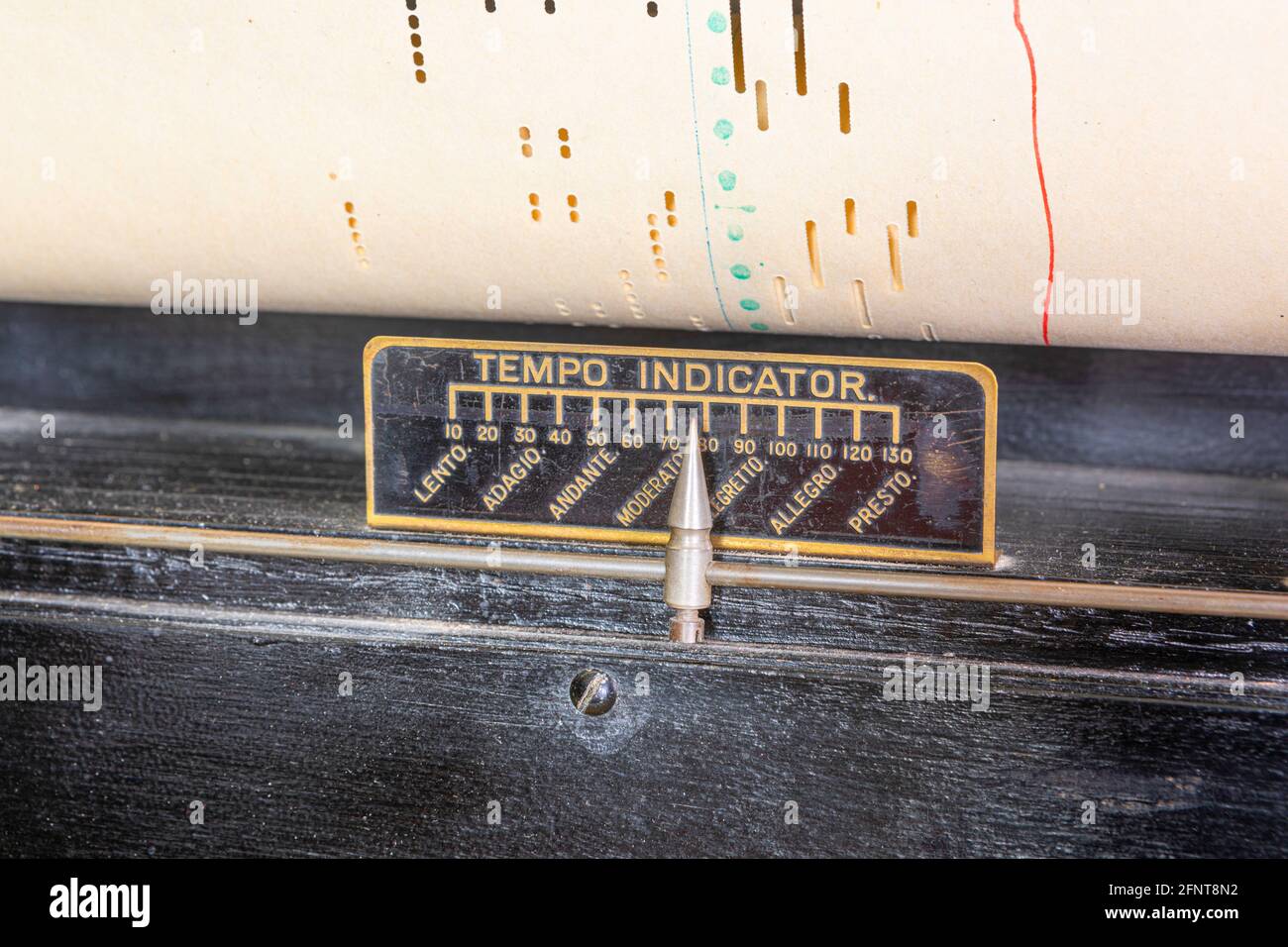 The tempo indicator in a pianola Stock Photo - Alamy