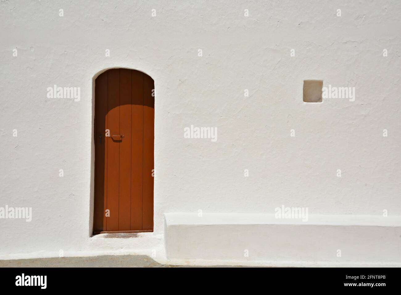 Monk cell facade view of Aghia Moni a historic Greek Orthodox monastery ...