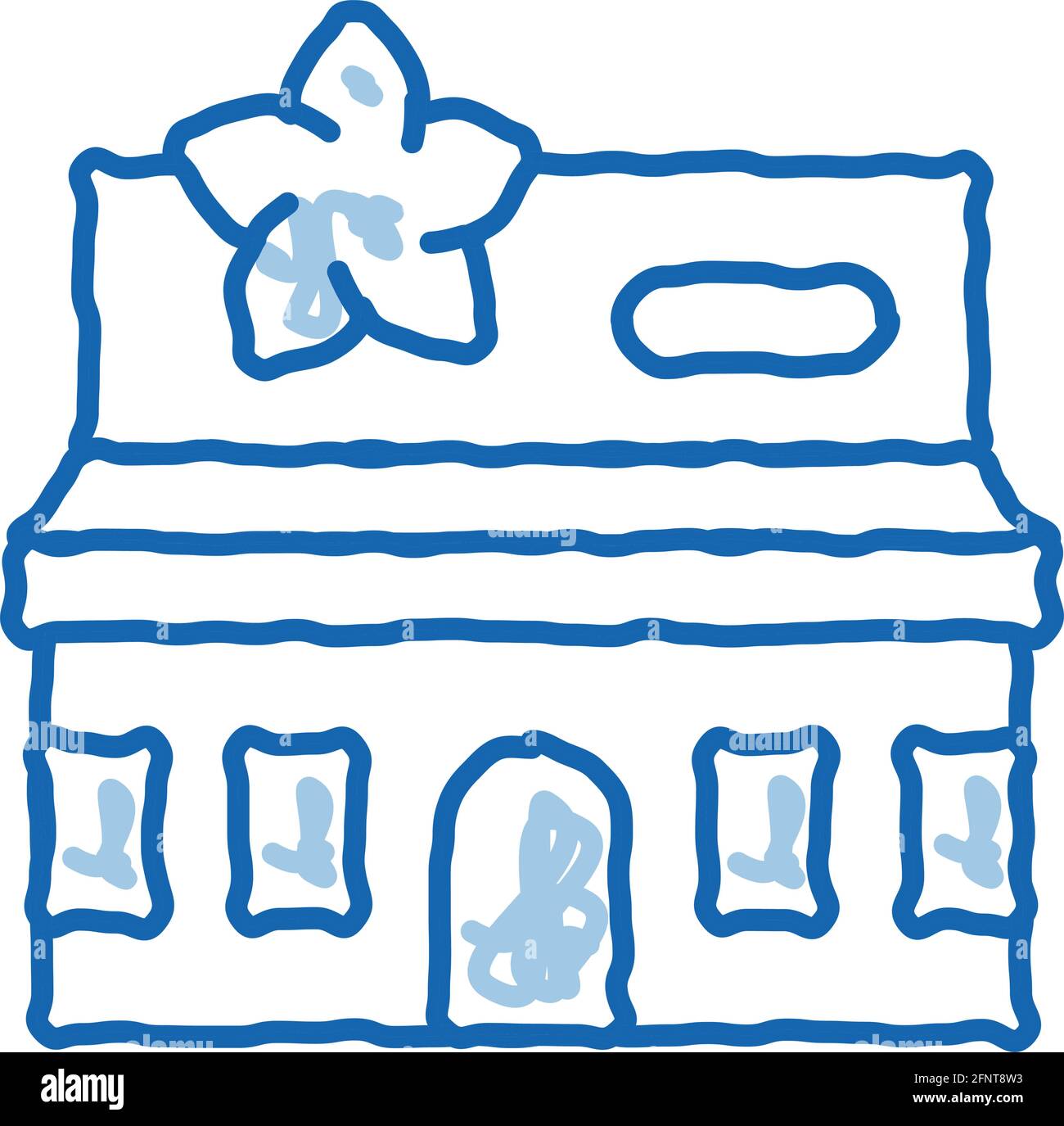 flower shop building doodle icon hand drawn illustration Stock Vector ...