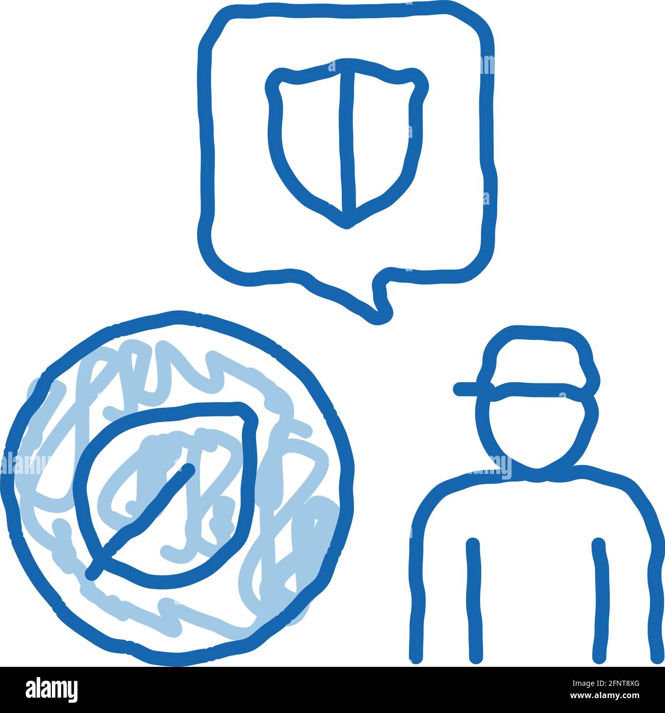 forestry defender protector doodle icon hand drawn illustration Stock ...