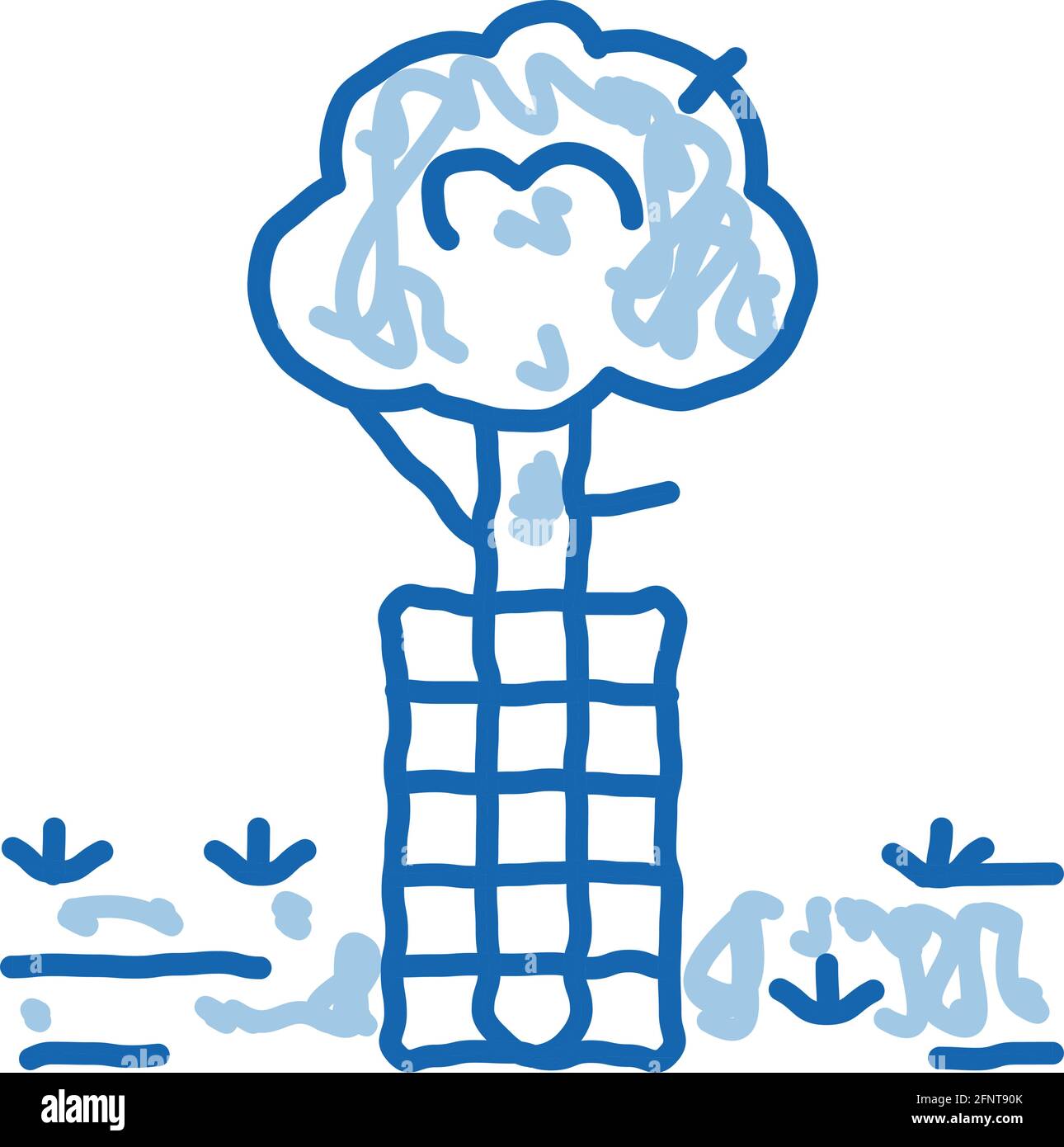 tree safe fence doodle icon hand drawn illustration Stock Vector Image ...