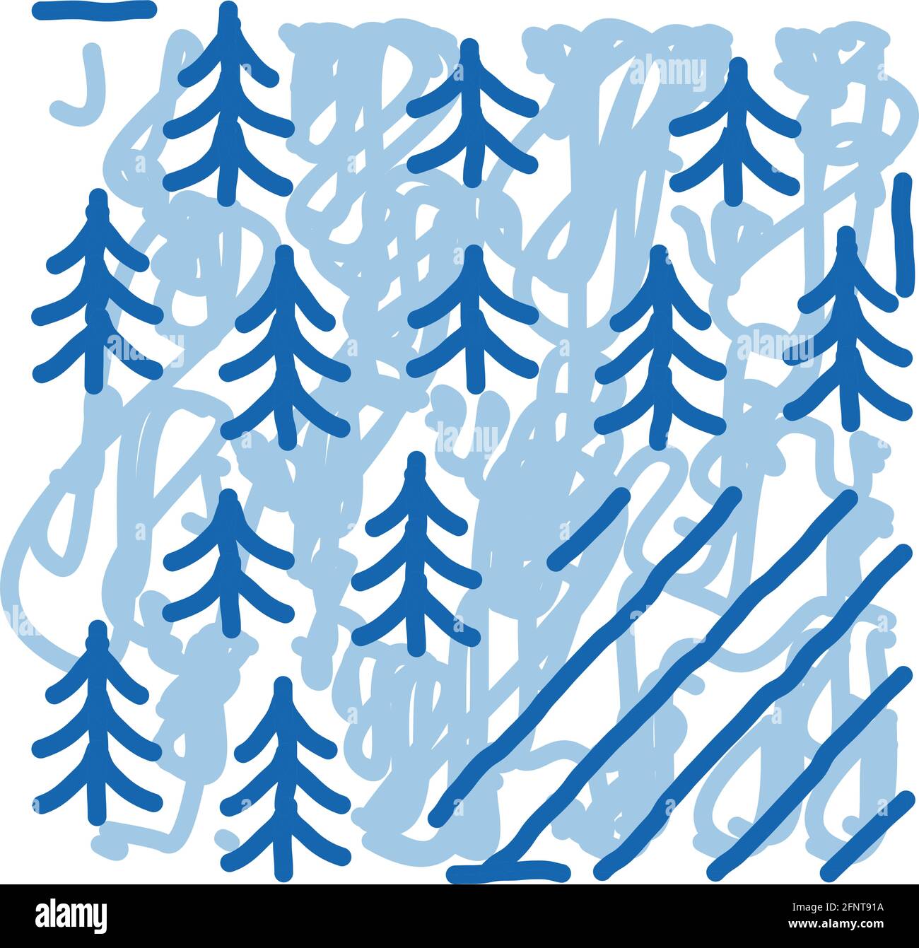 deforestation problem doodle icon hand drawn illustration Stock Vector ...