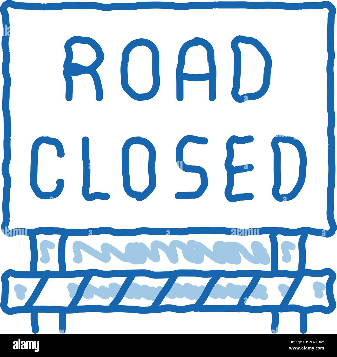 road closed sign doodle icon hand drawn illustration Stock Vector Image ...