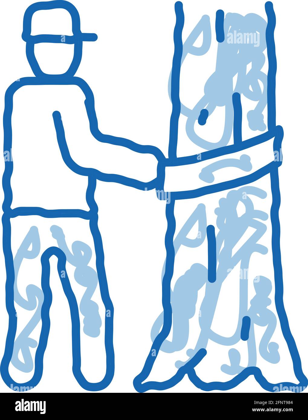 tree felling doodle icon hand drawn illustration Stock Vector Image ...