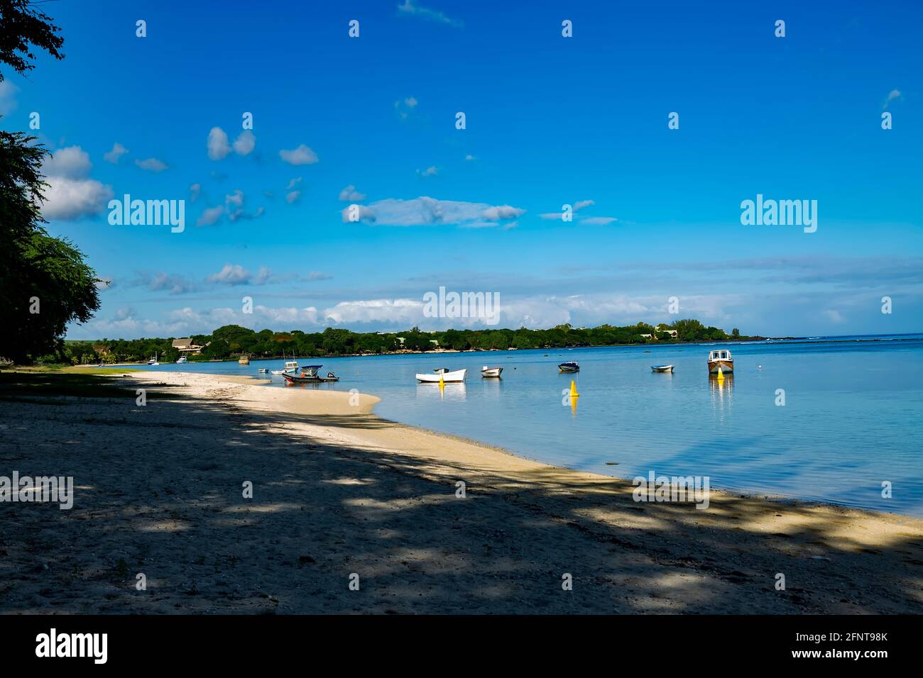 Public beach of Albion in the west of the republic of Mauritius Stock ...