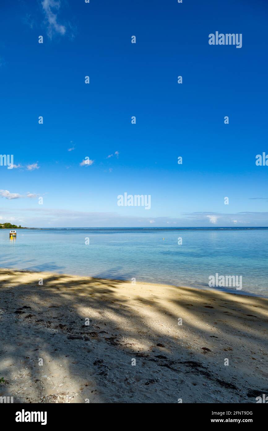 Public beach of Albion in the west of the republic of Mauritius Stock ...