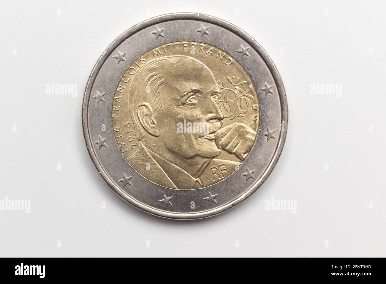 Official coin of two euros of the European Economic Community. Legal ...