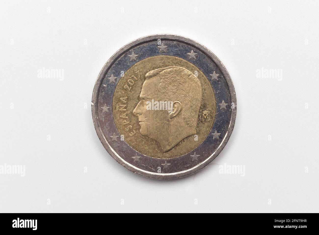 Official coin of two euros of the European Economic Community. Legal ...