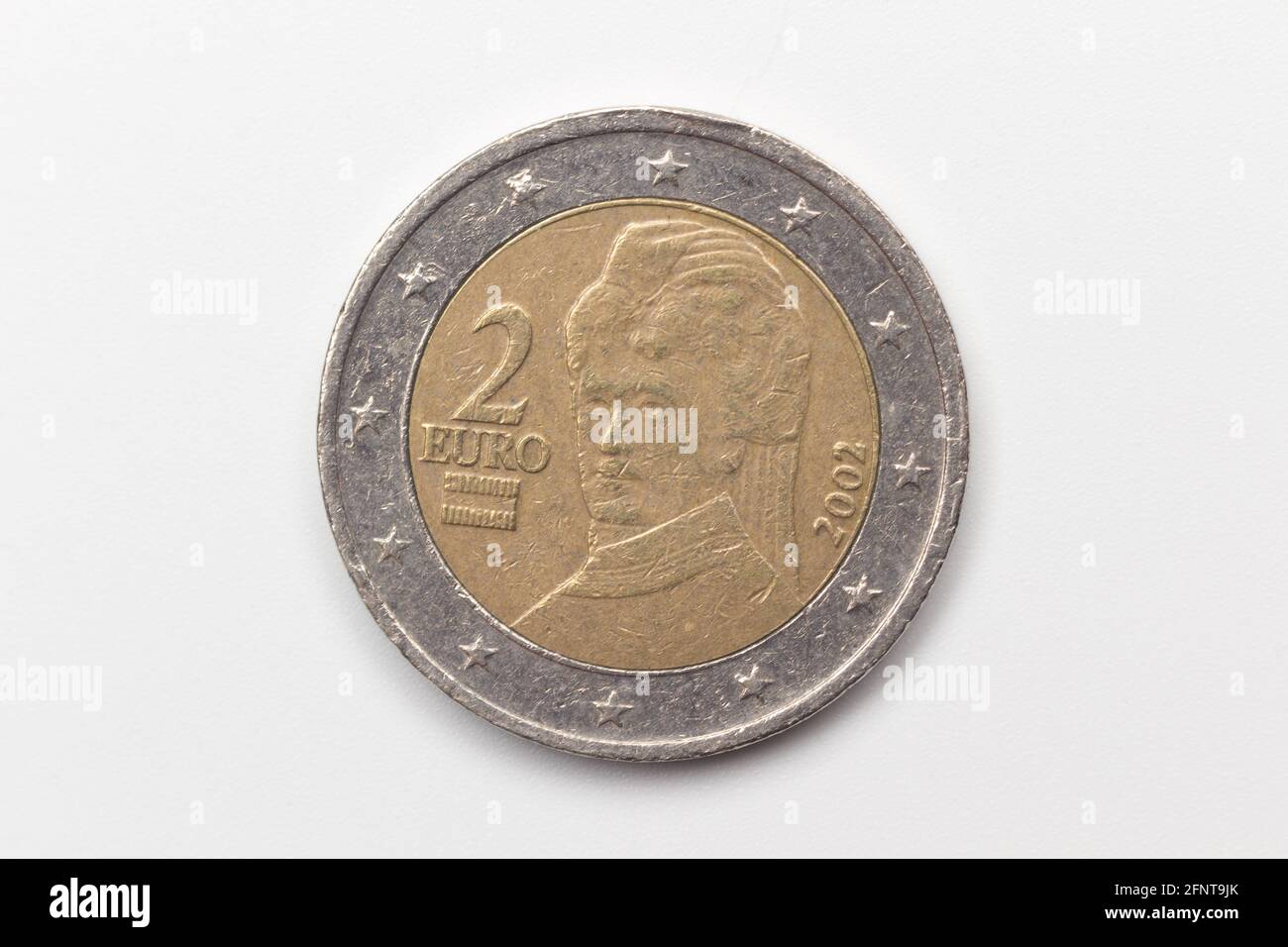 Official coin of two euros of the European Economic Community. Legal ...