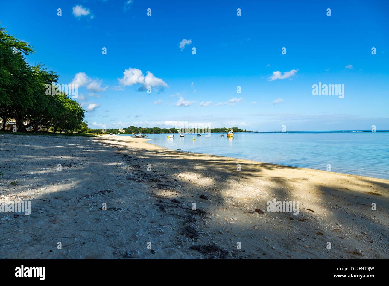 Public beach of Albion in the west of the republic of Mauritius Stock ...