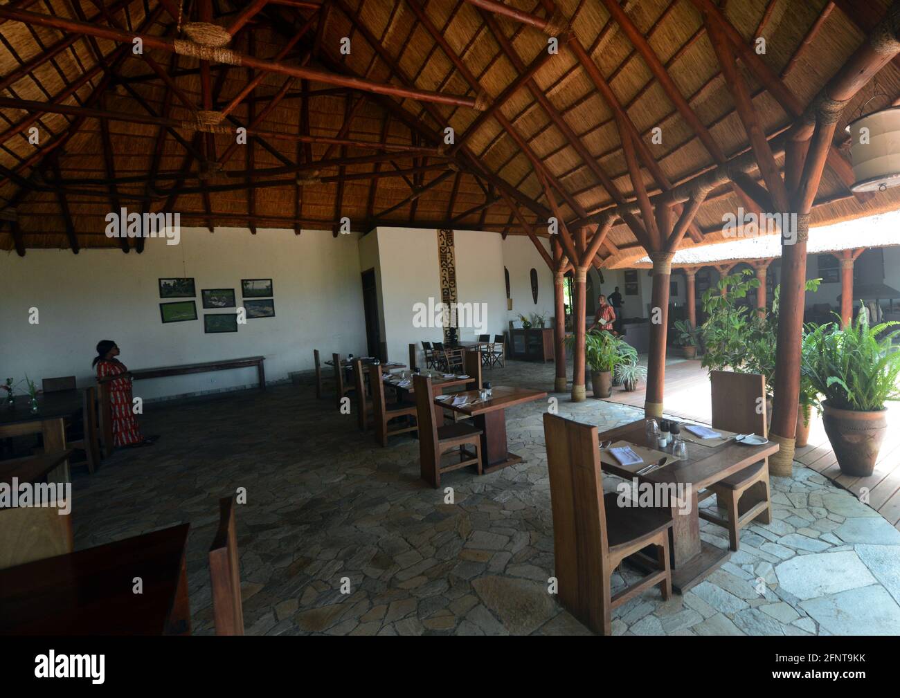 The beautiful Mikeno lodge in Virunga national park in the D.R.C Stock ...