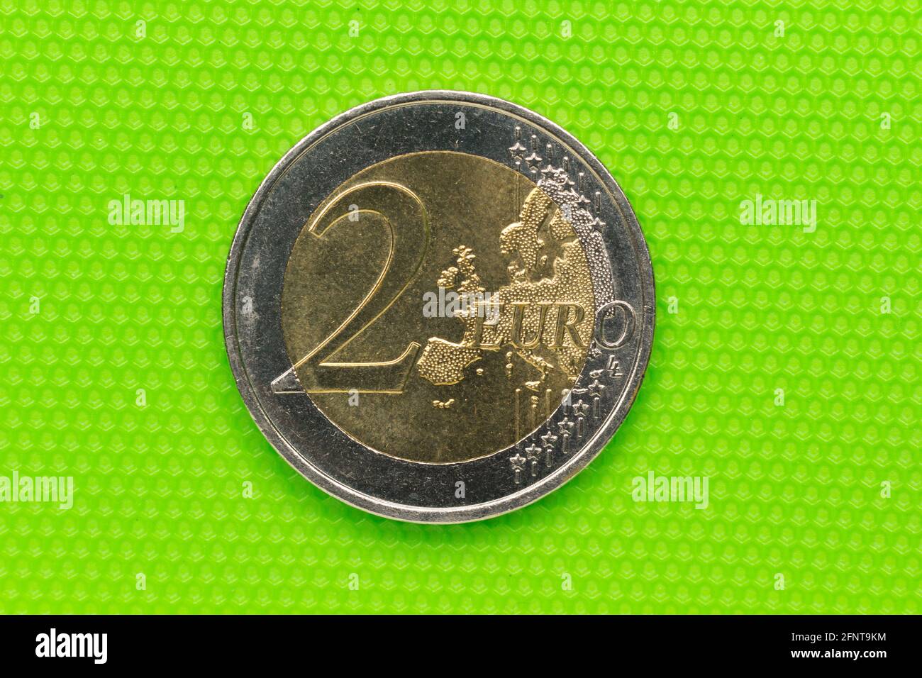 Official coin of two euros of the European Economic Community. Legal ...