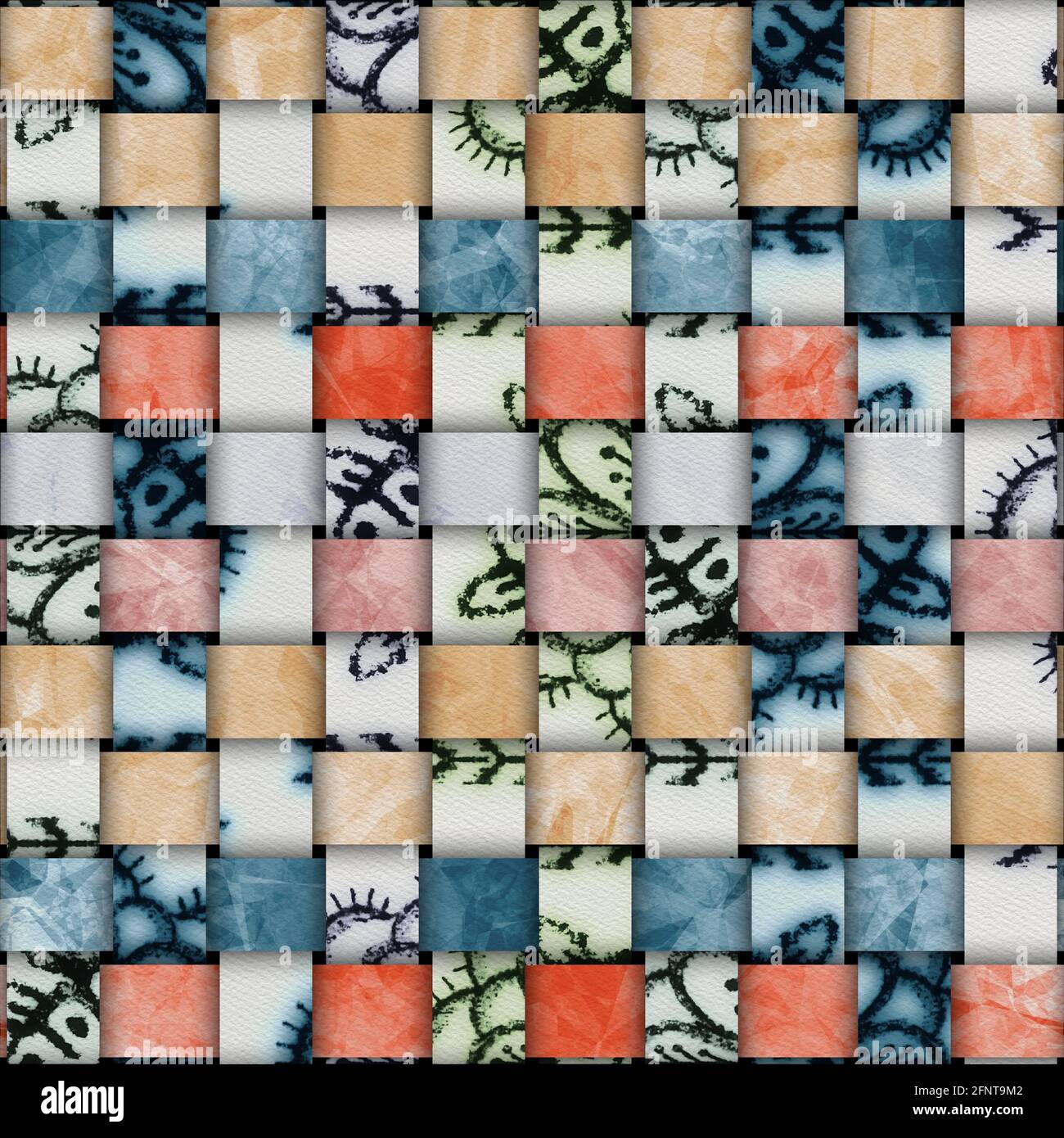 Seamless weave strip colorful ribbon pattern print Stock Photo - Alamy