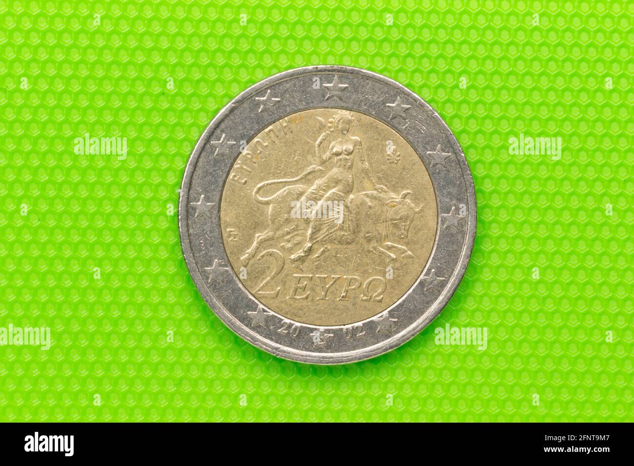 Official coin of two euros of the European Economic Community. Legal ...