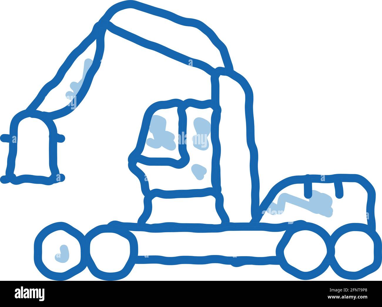 logging industry machine doodle icon hand drawn illustration Stock ...