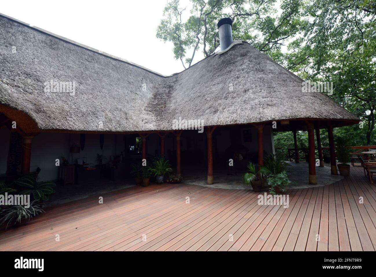 The beautiful Mikeno lodge in Virunga national park in the D.R.C Stock ...