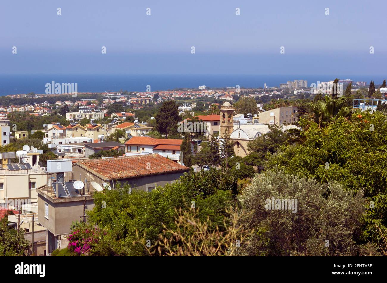 Overall view of rooftops of Lapta, Turkish Republic of Northern Cyprus ...