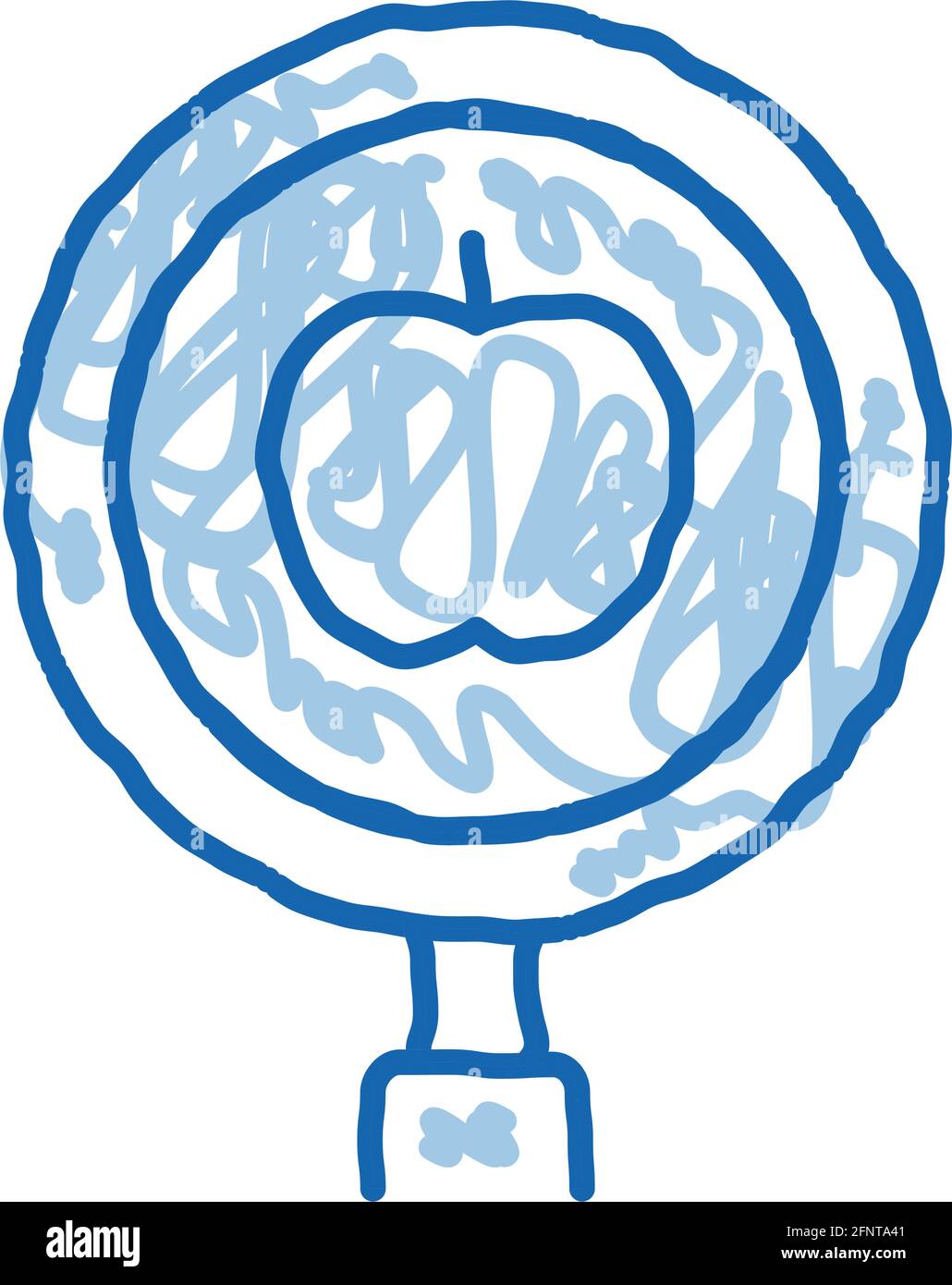 apple research doodle icon hand drawn illustration Stock Vector Image ...