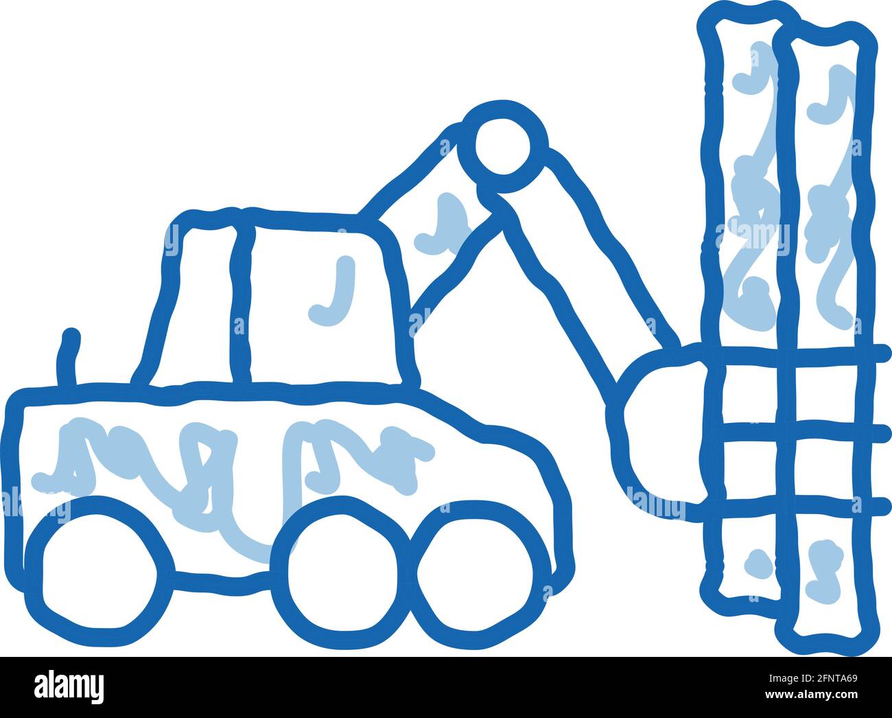 logging machine doodle icon hand drawn illustration Stock Vector Image ...