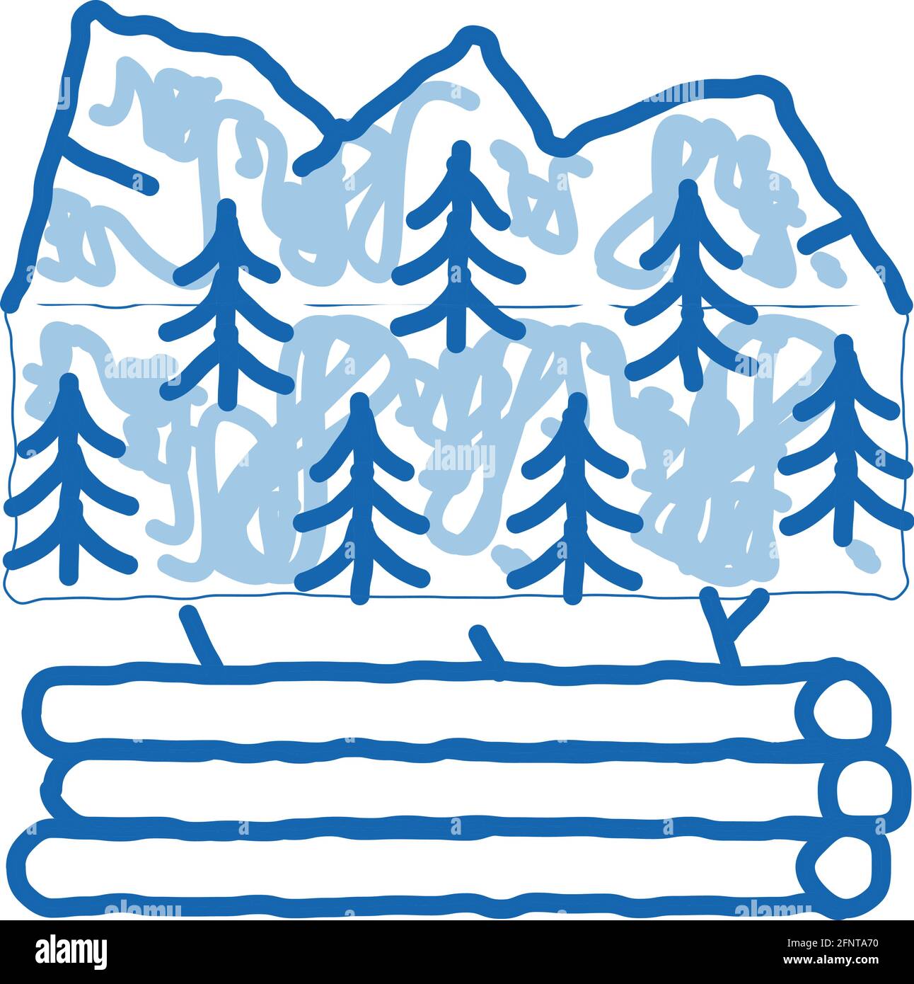 logging forest doodle icon hand drawn illustration Stock Vector Image ...