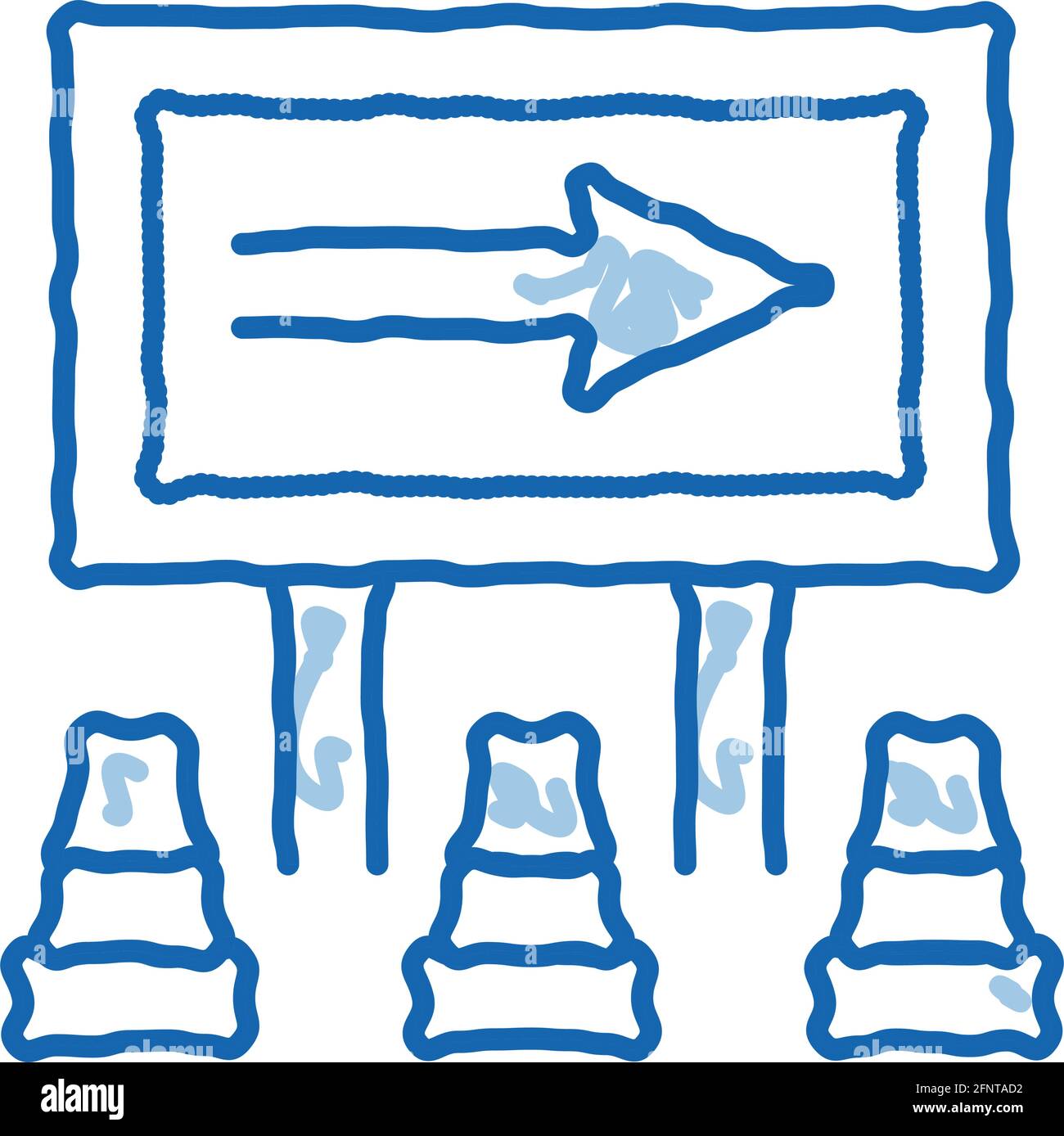 road mark show direction doodle icon hand drawn illustration Stock ...