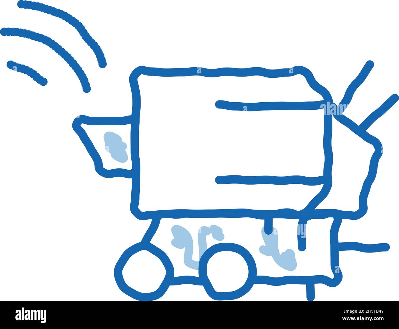 wood crusher machine doodle icon hand drawn illustration Stock Vector ...
