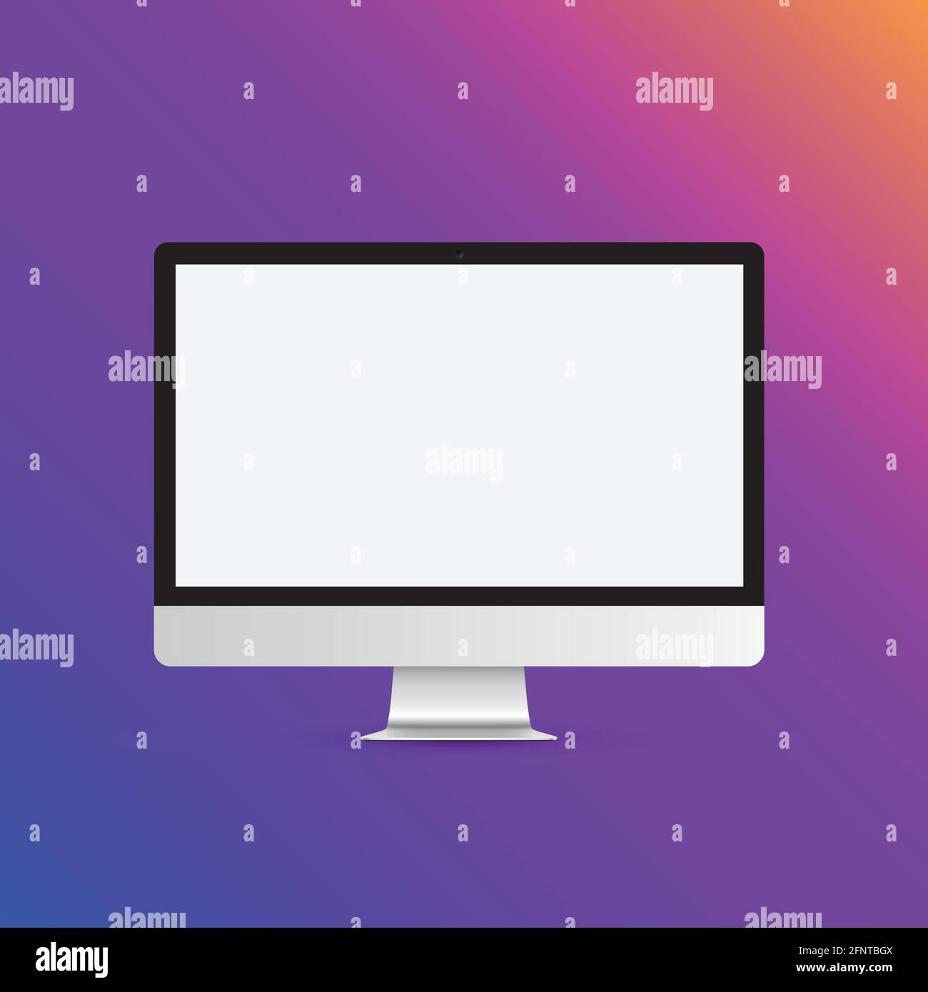 Realistic Monitor Design. Vector Illustration. Mock Up Isolated Stock ...