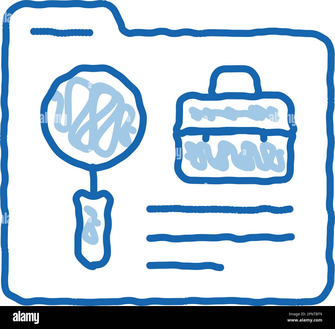 folder research business case doodle icon hand drawn illustration Stock ...