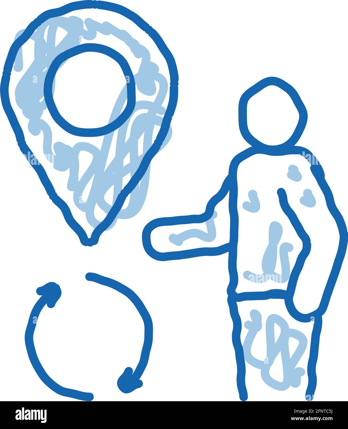 human location sign doodle icon hand drawn illustration Stock Vector ...