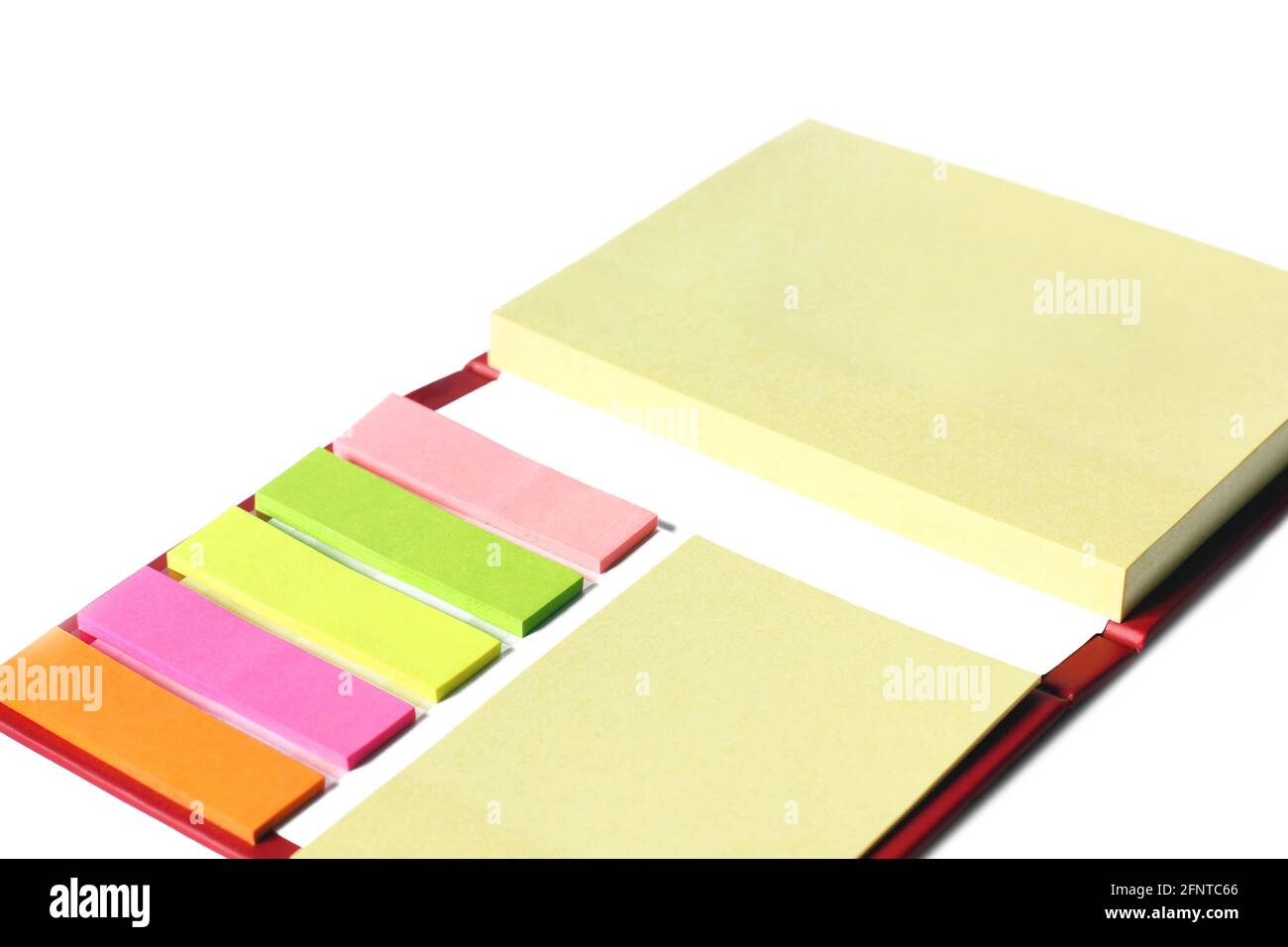 Sticker book on white background. Colored pieces of paper Stock Photo ...