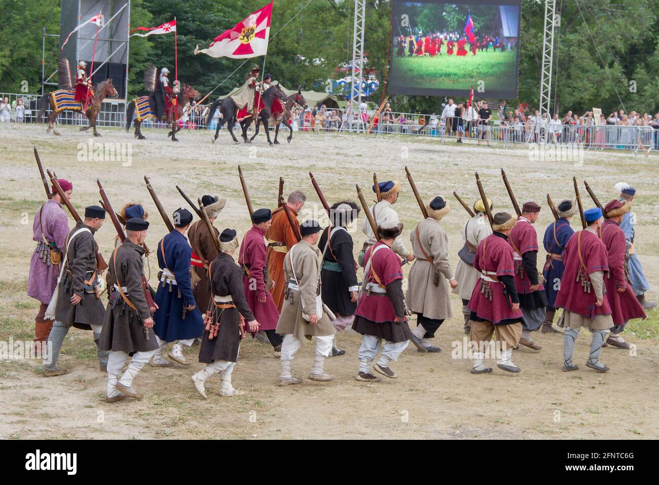 Russia. Moscow. Festival of Historical Reconstruction. Pikemen ...
