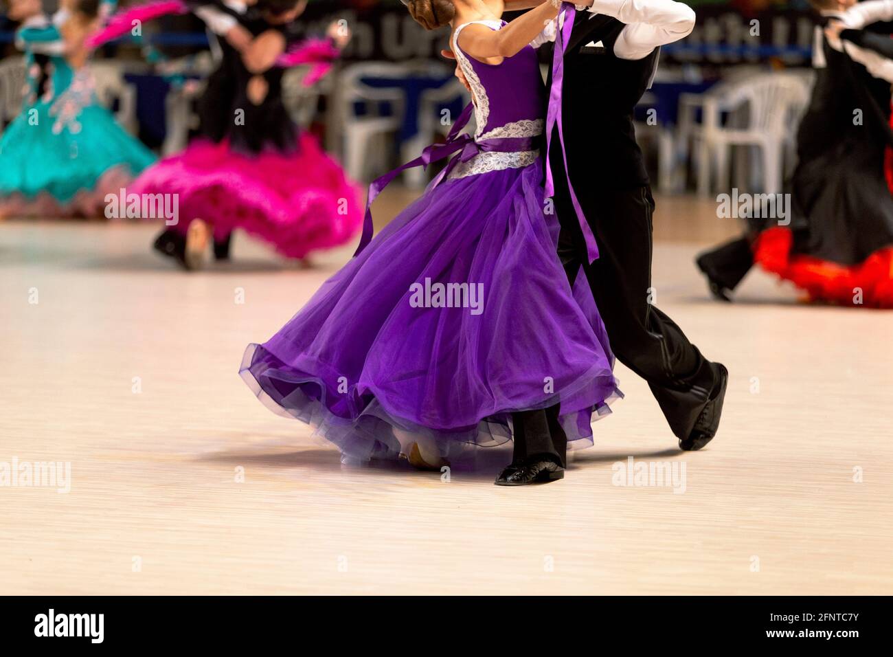 young couple dancers dancing waltz in competition Stock Photo - Alamy
