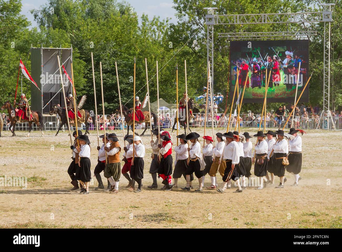 Russia. Moscow. Festival of Historical Reconstruction. Pikemen ...