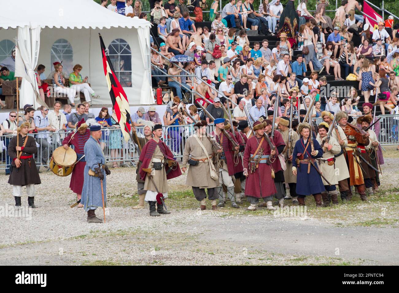 Russia. Moscow. Festival of Historical Reconstruction. Pikemen ...