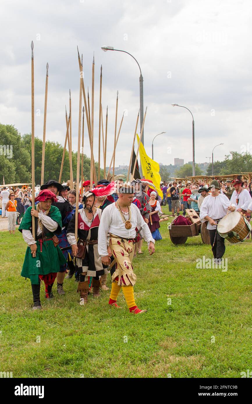 Russia. Moscow. Festival of Historical Reconstruction. Pikemen ...