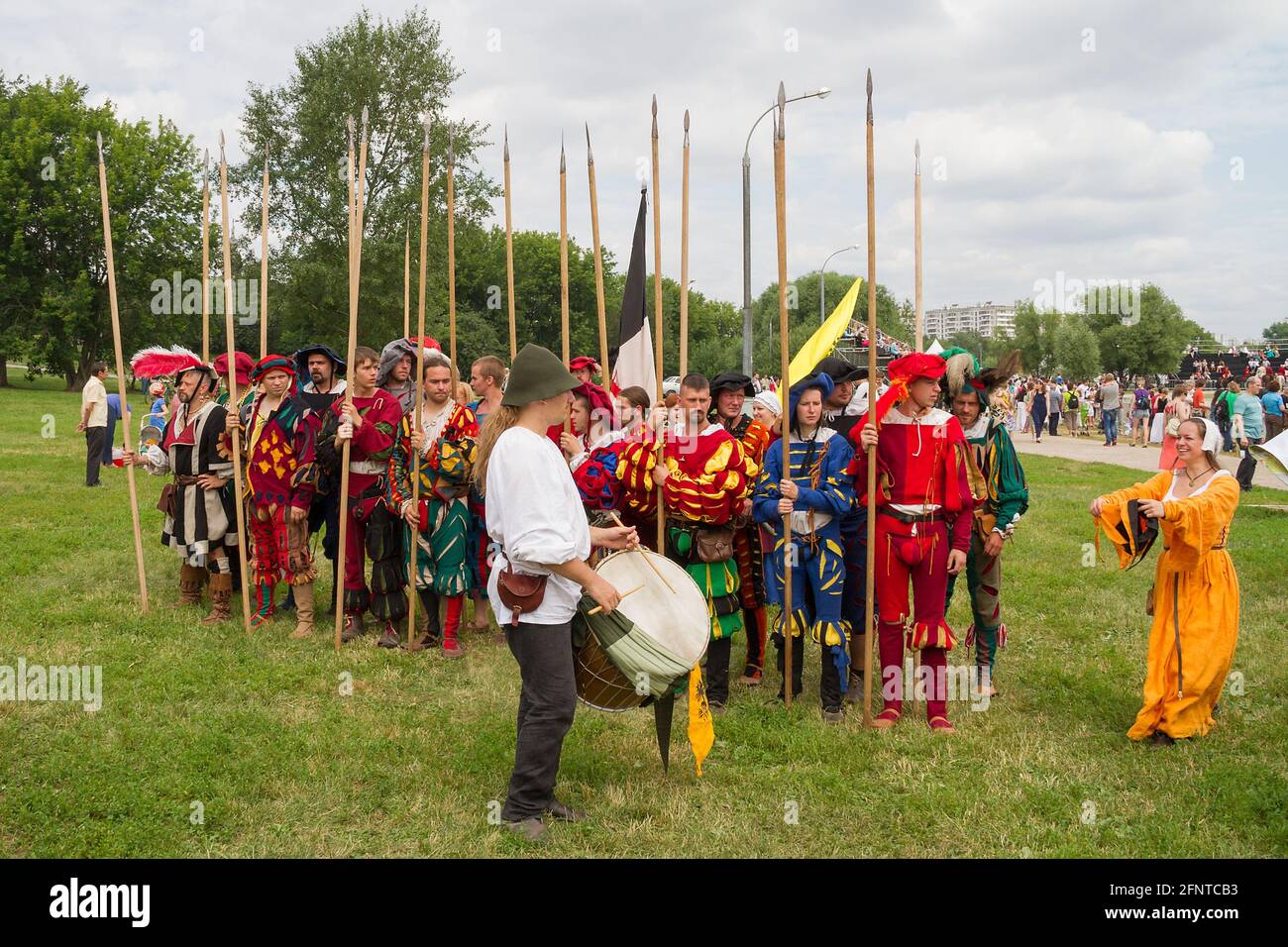 Russia. Moscow. Festival of Historical Reconstruction. Pikemen ...
