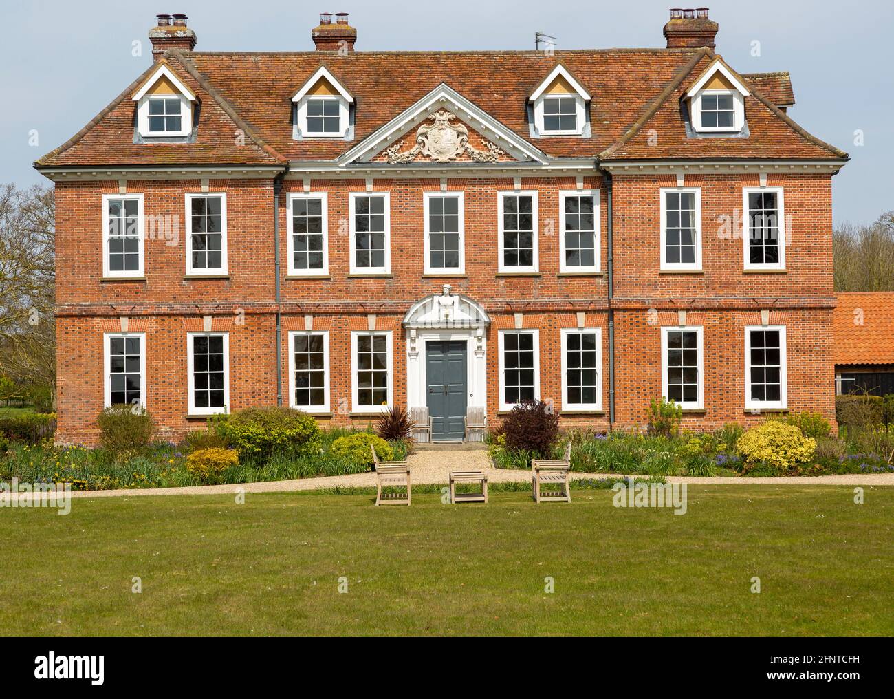 Georgian architecture of Bacton Manor House, Bacton, Suffolk, England ...