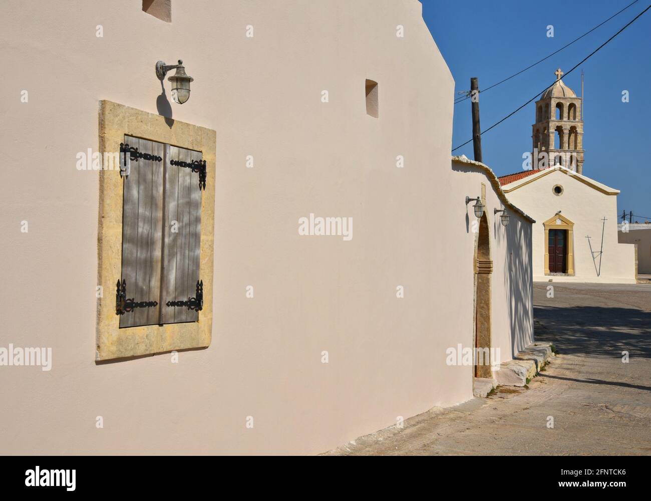 Panoramic view of Aghios Spyridon a Greek Orthodox church in ...