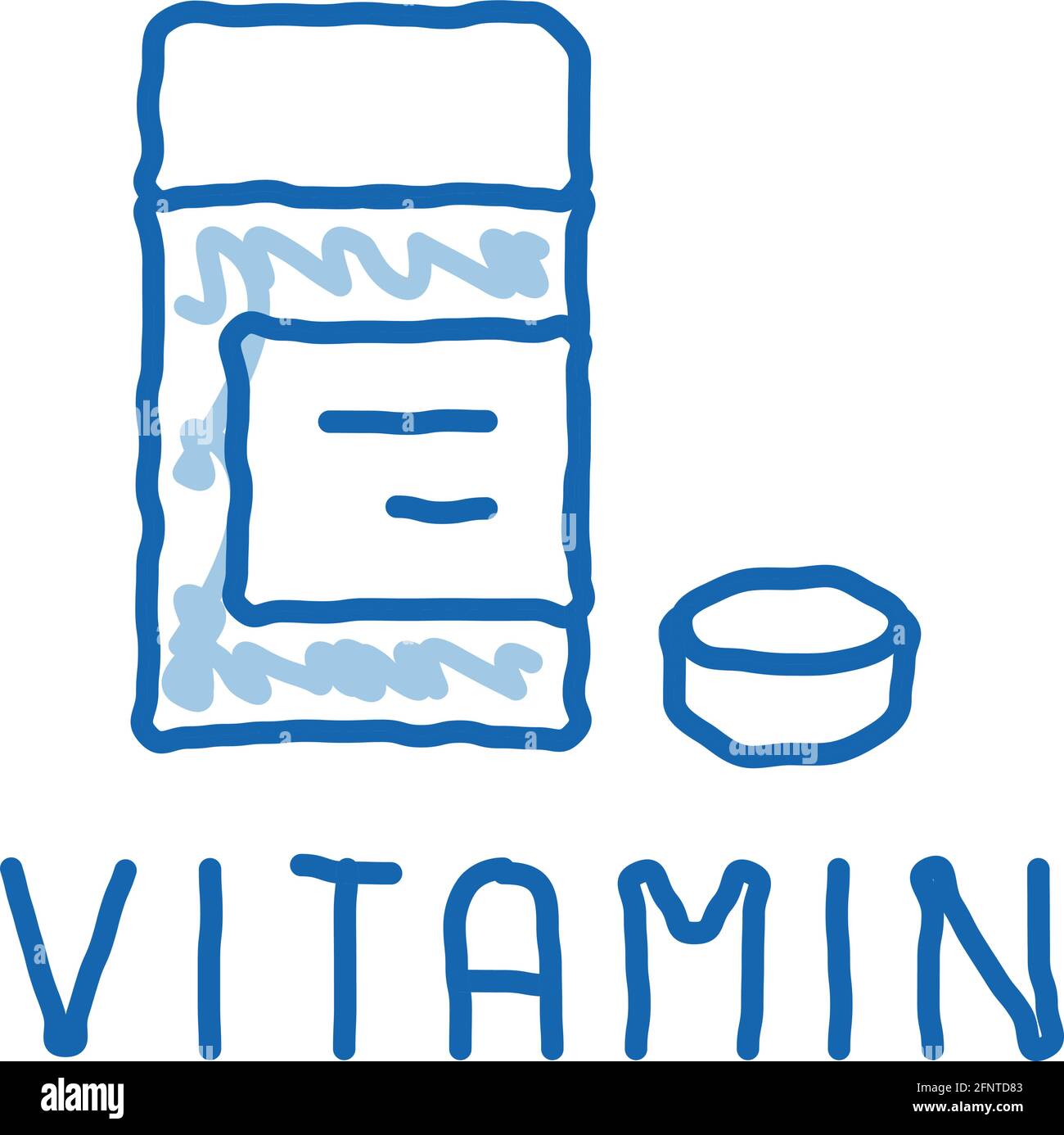 vitamin pills package doodle icon hand drawn illustration Stock Vector ...