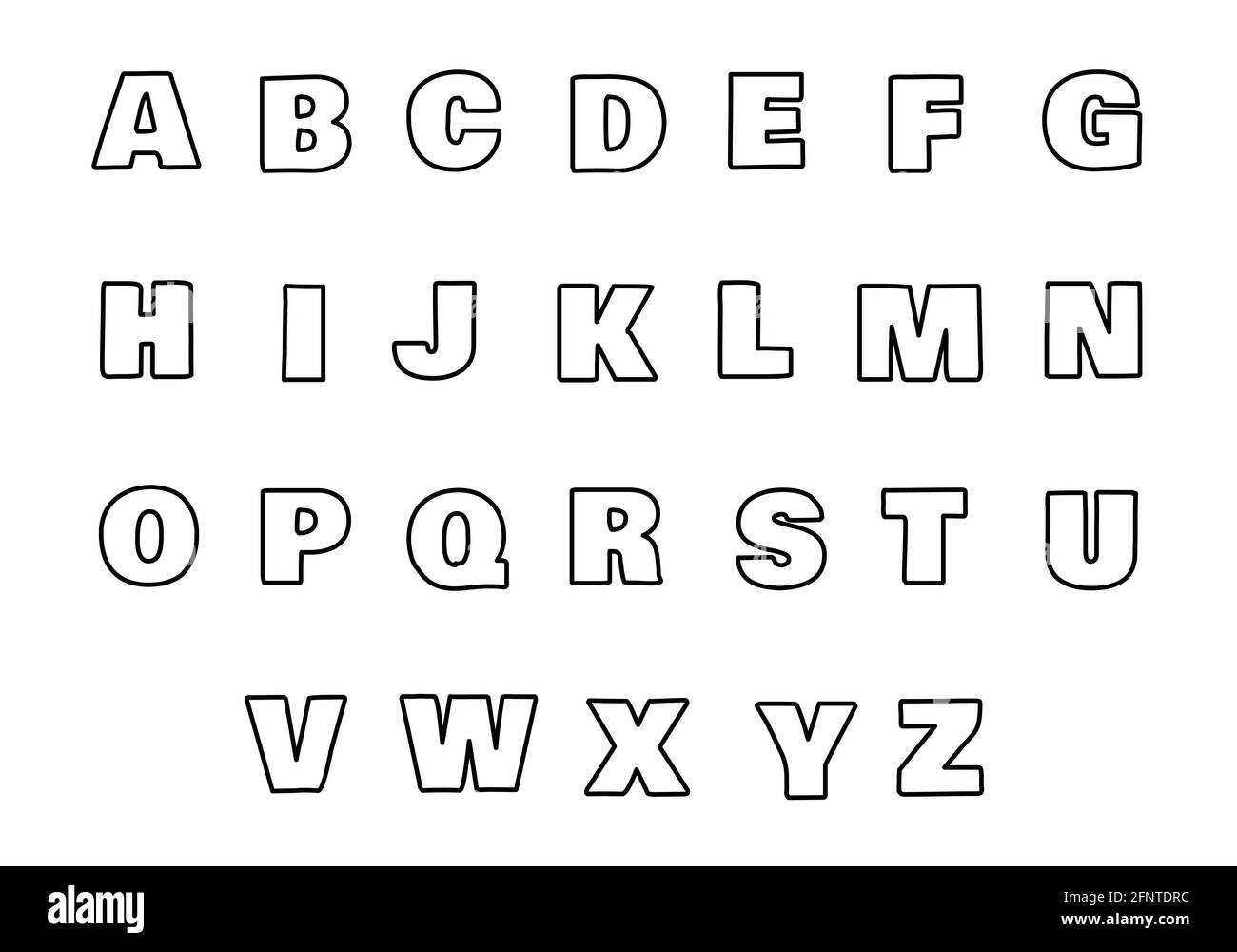 alphabet set illustration black out line vector on white background ...