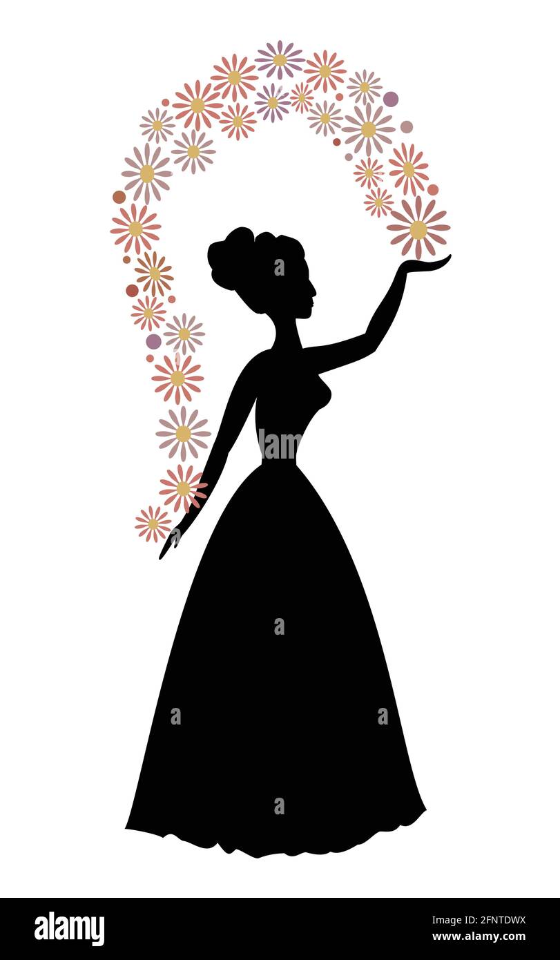 Throwing flowers silhouette Stock Vector Images - Alamy