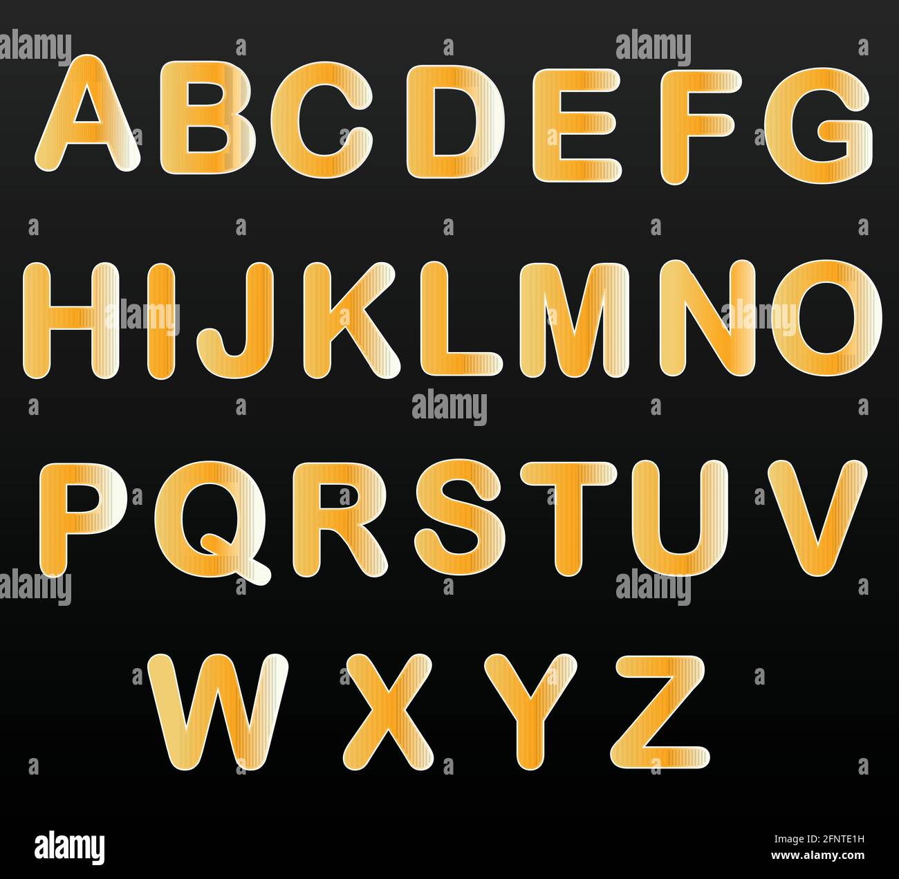 Golden alphabet letters vector on black background Stock Vector Image ...