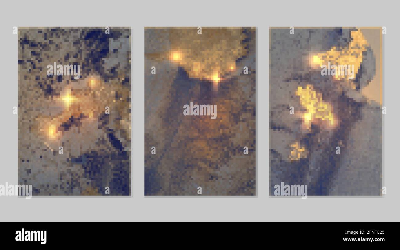 Navy blue and gold pattern with texture of geode and sparkles. Abstract ...